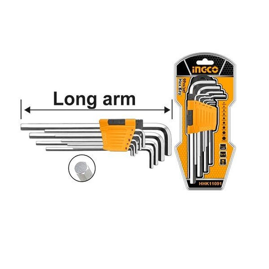 Buy Ingco Long Arm Hex Key 1.5-10mm HHK11091 (Pack of 2) Online ...
