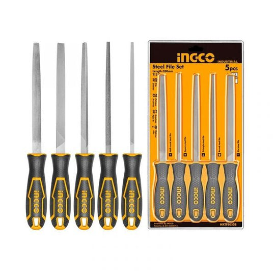 Buy Ingco Steel File Set 5 Pcs 200mm HKTFS0508 Online - Technocart